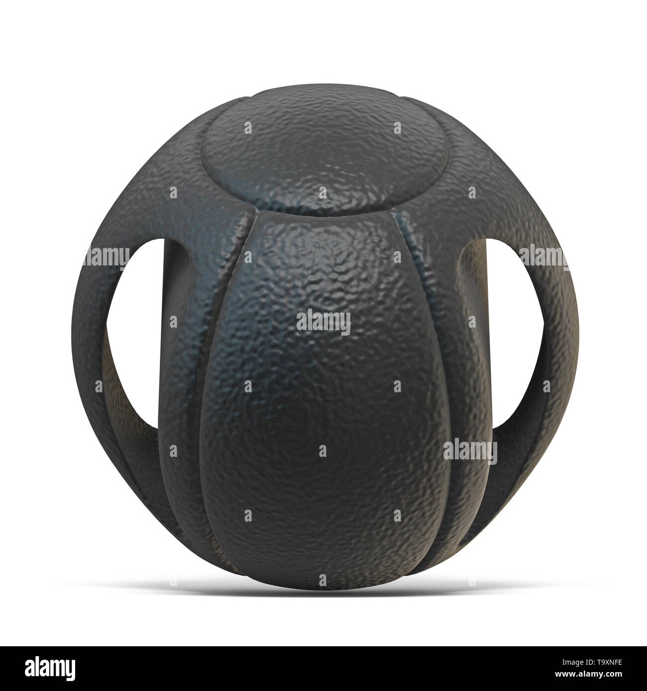 Black dual grip medicine ball 3D rendering illustration isolated on ...