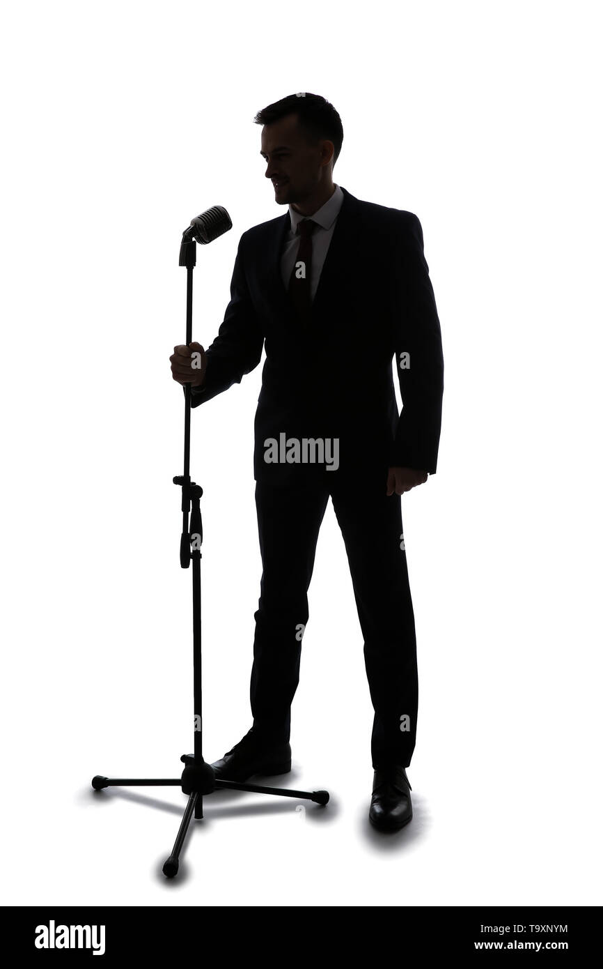 Silhouette of person on stage Cut Out Stock Images & Pictures - Alamy