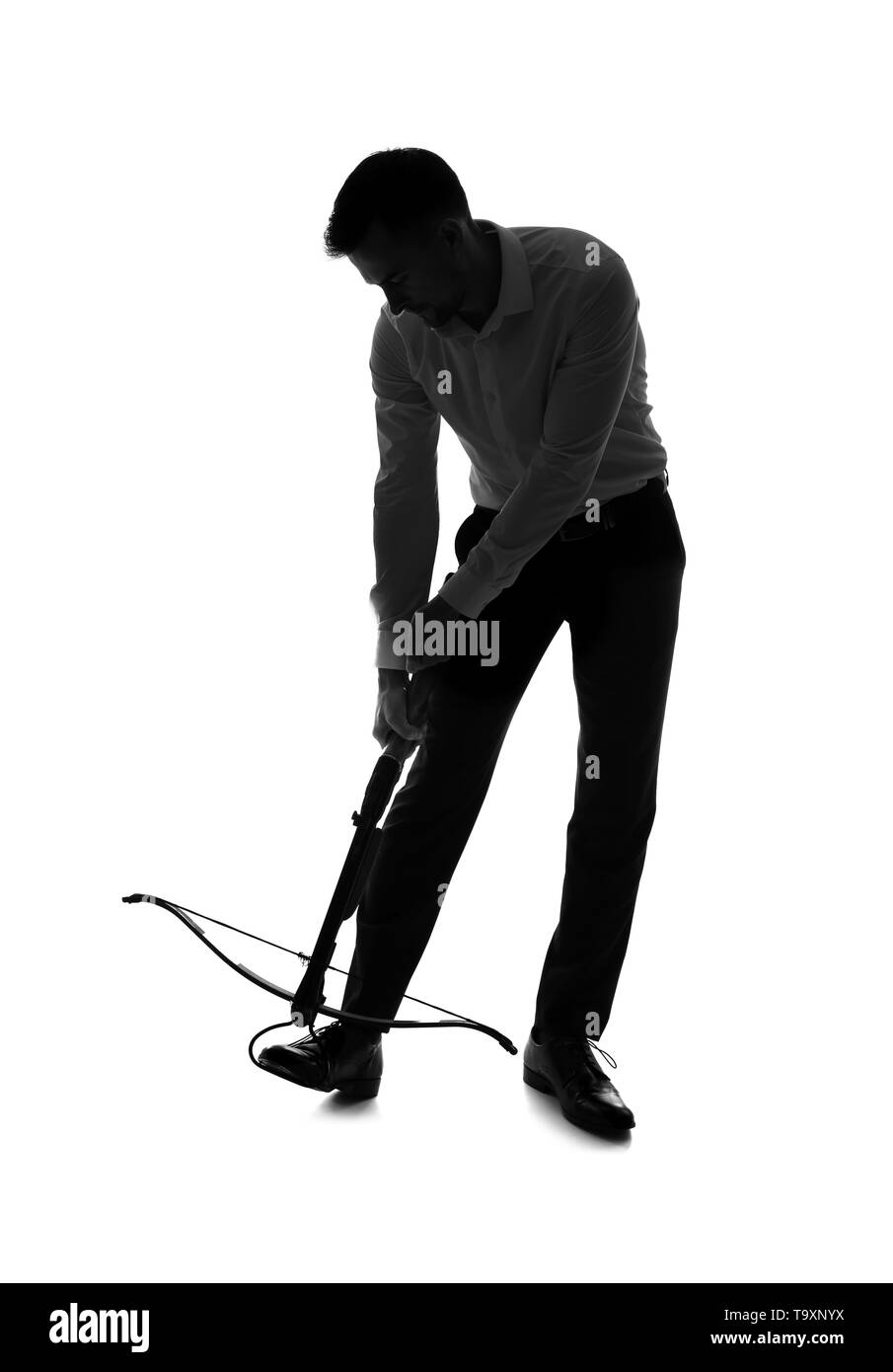 Black silhouette arrow on Black and White Stock Photos & Images - Alamy