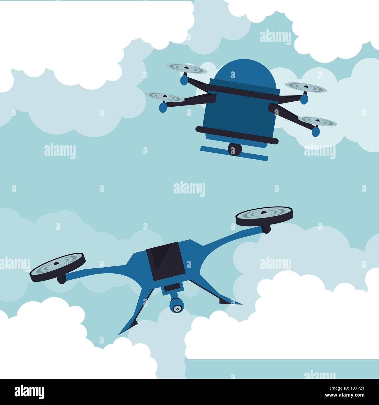 Drones in sky Stock Vector Images - Alamy