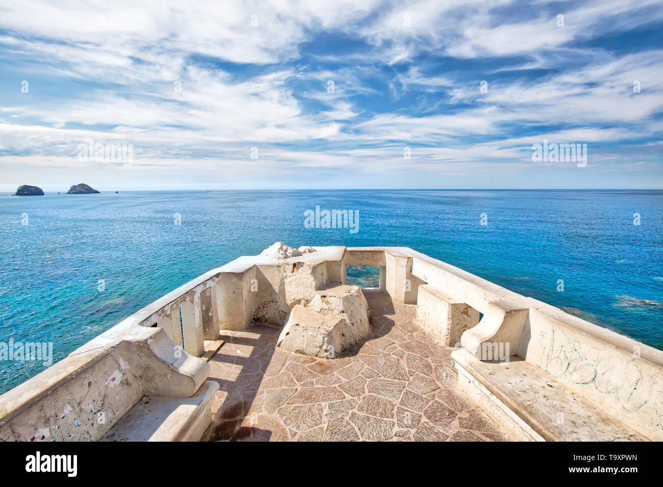 Famous Mazatlan sea promenade (El Malecon) with ocean lookouts and ...