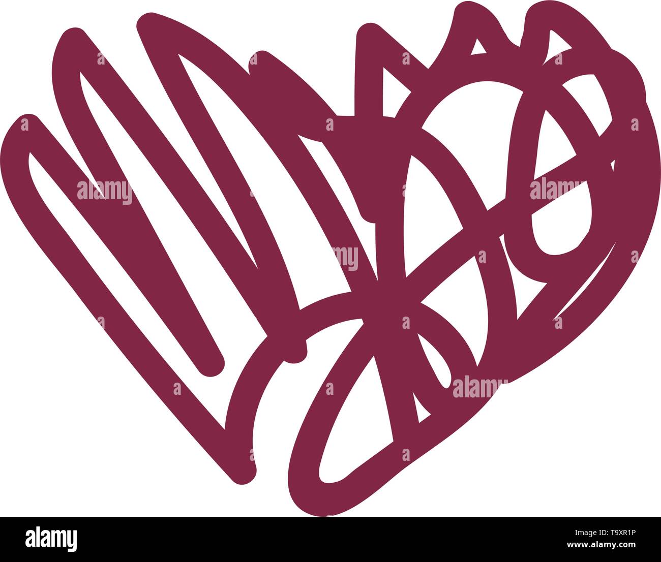 vector scribble line heart hand drawn art Stock Vector Image & Art - Alamy