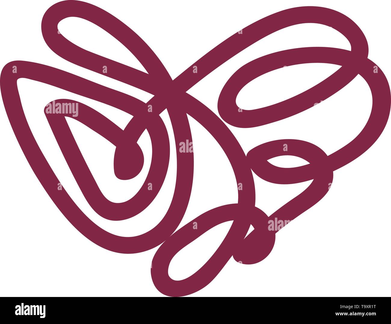 vector scribble line heart hand drawn art Stock Vector Image & Art - Alamy