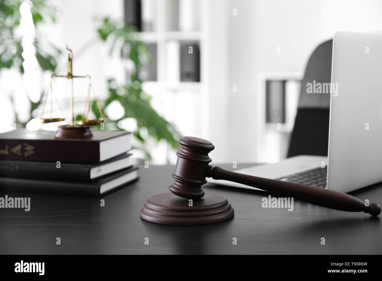 Workplace of professional judge in office Stock Photo - Alamy