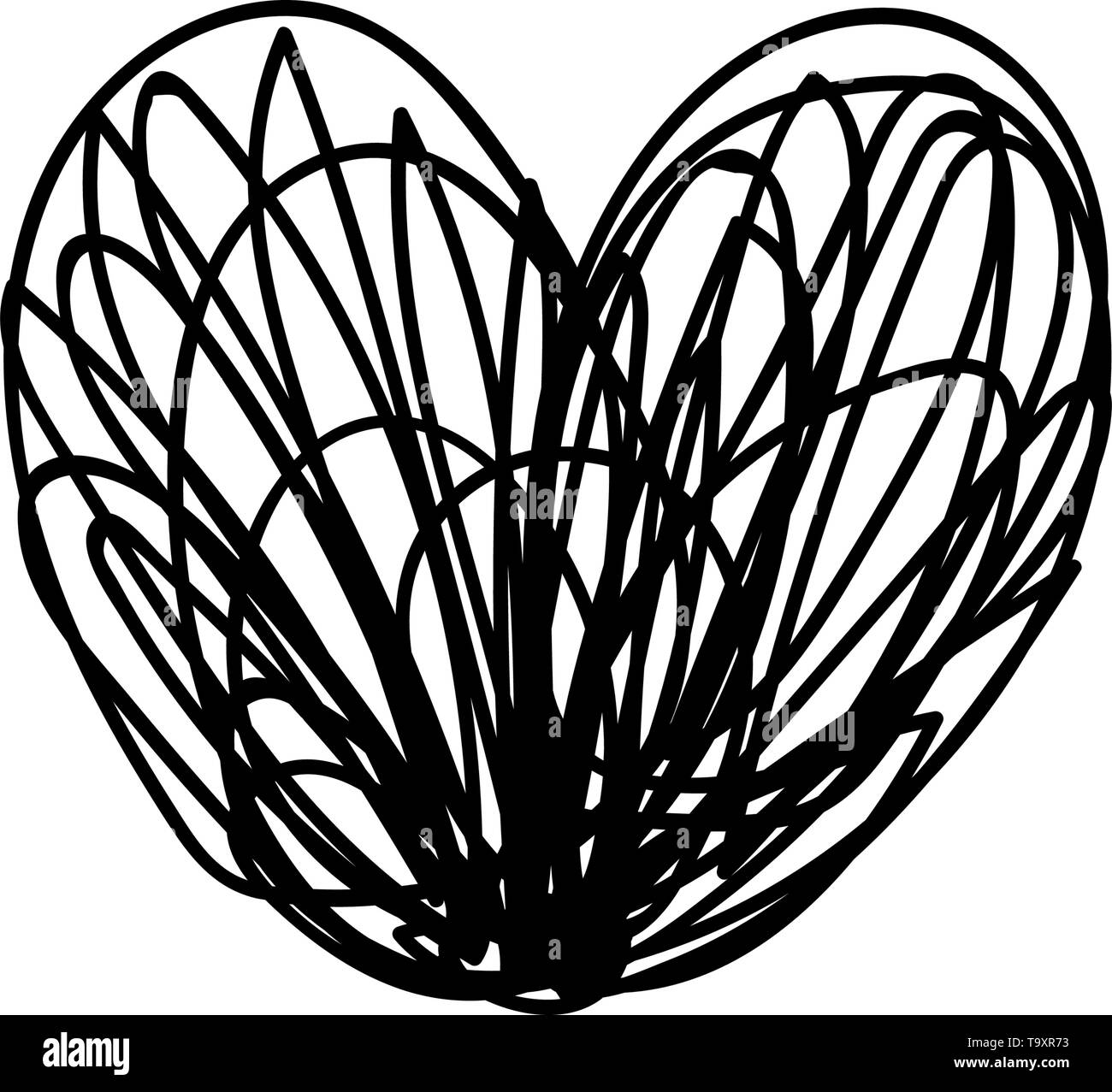 vector scribble line heart hand drawn art Stock Vector Image & Art - Alamy