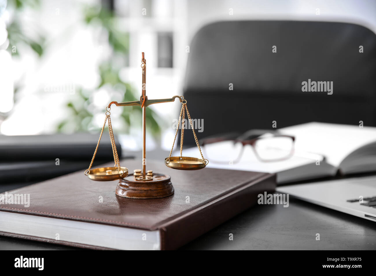 Workplace of professional judge in office Stock Photo - Alamy