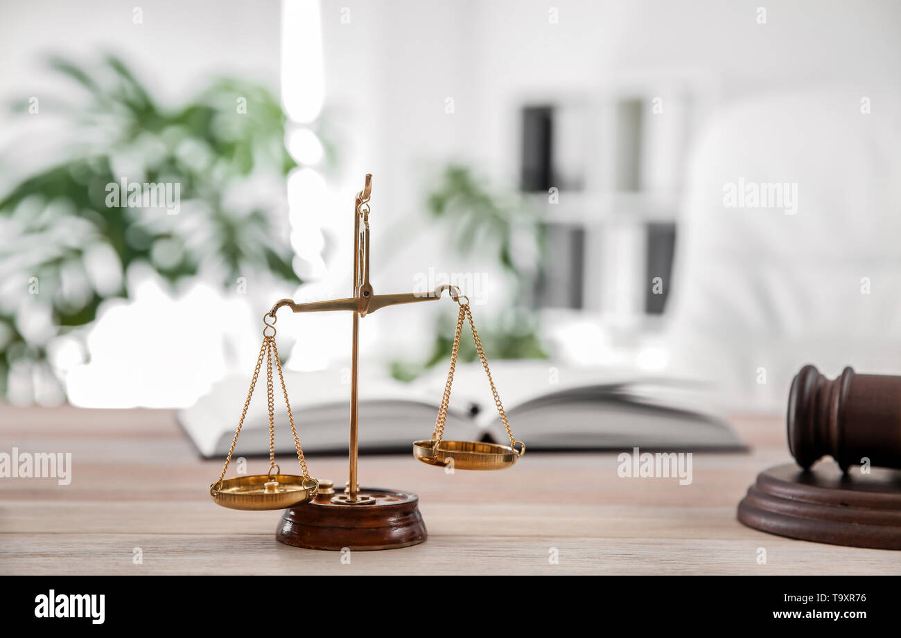 Workplace of professional judge in office Stock Photo - Alamy