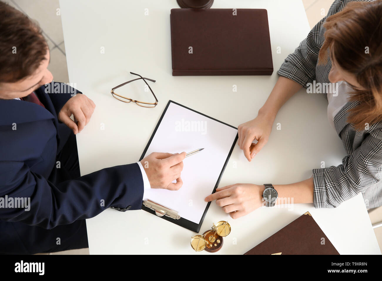 Lawyer client working document in hi-res stock photography and images ...