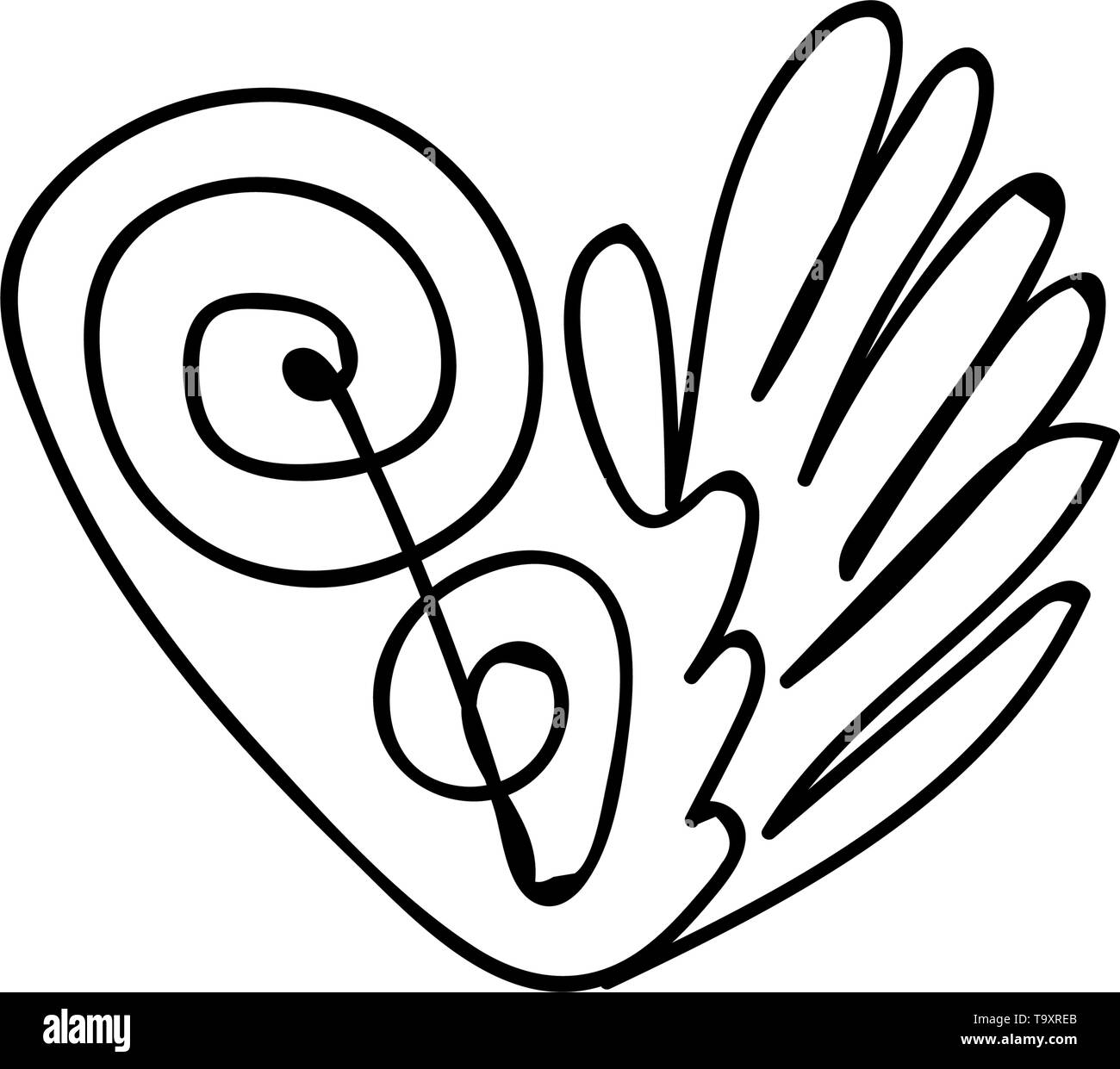 vector scribble line heart hand drawn art Stock Vector Image & Art - Alamy