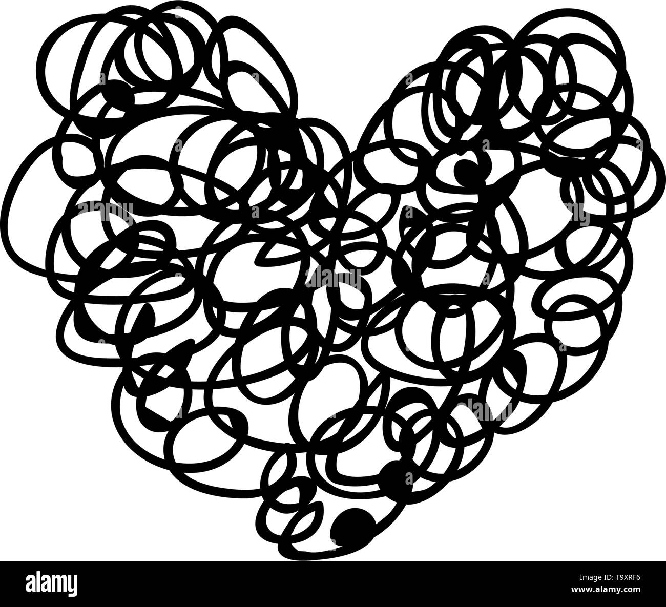 vector scribble line heart hand drawn art Stock Vector Image & Art - Alamy
