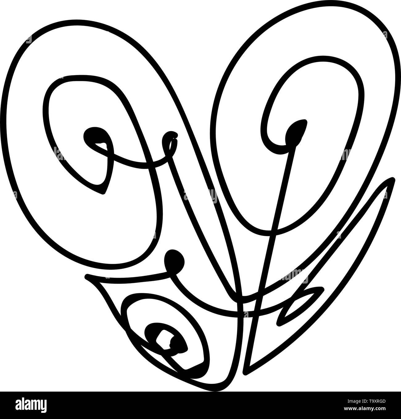 vector scribble line heart hand drawn art Stock Vector Image & Art - Alamy