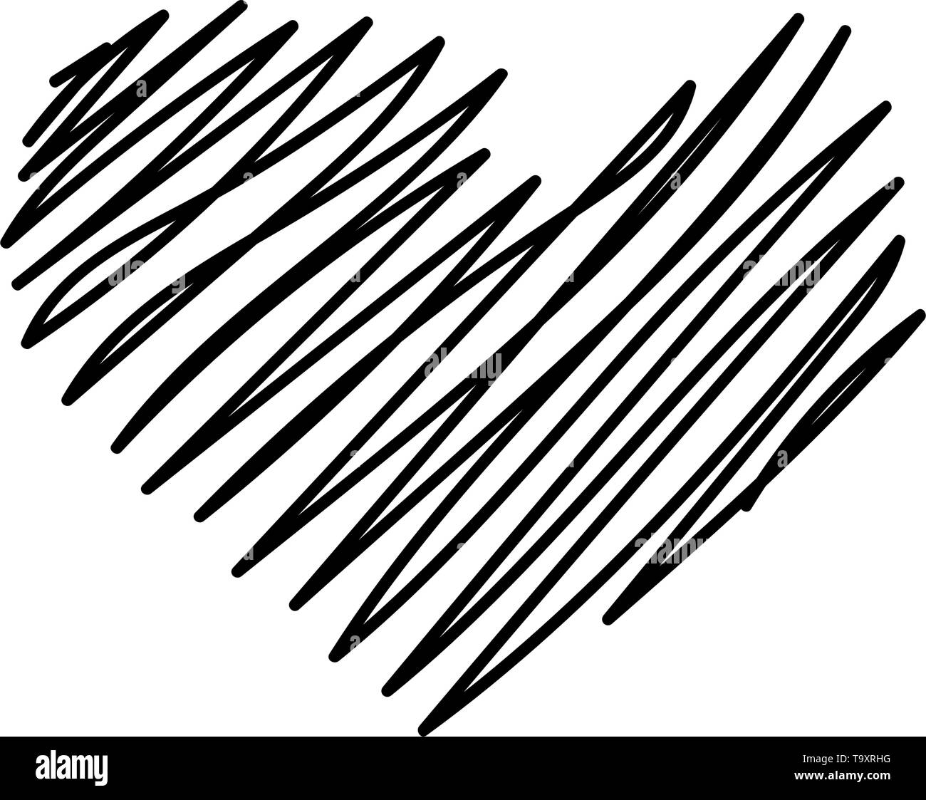 Heart pencil scribble sketch Black and White Stock Photos & Images - Alamy