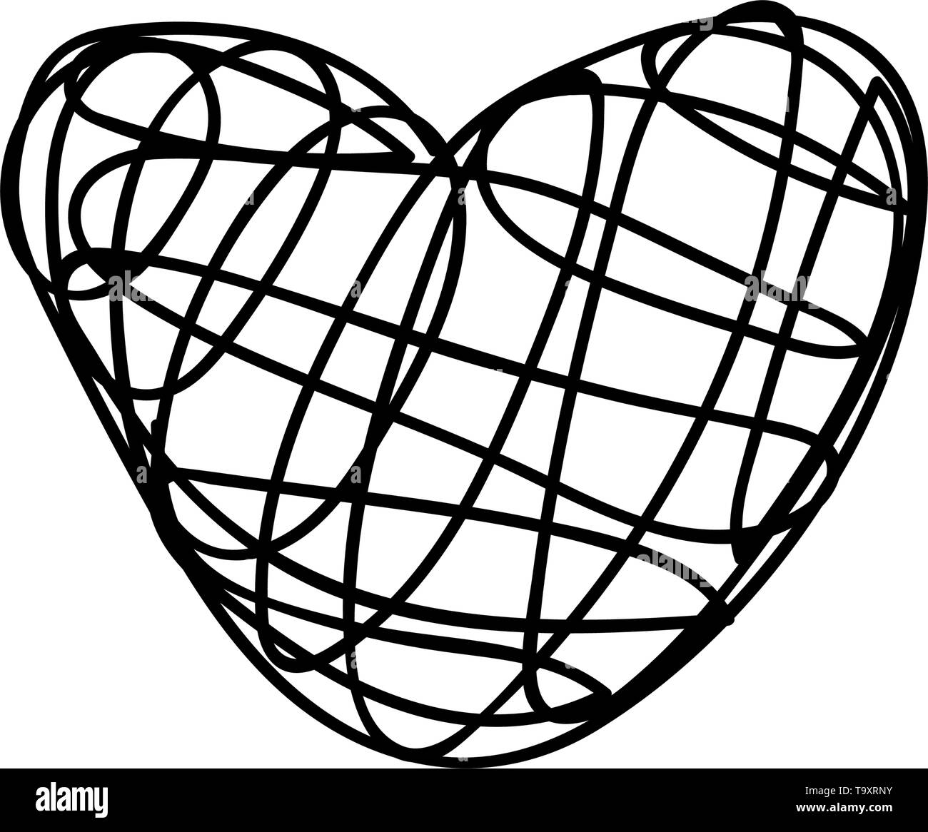 vector scribble line heart hand drawn art Stock Vector Image & Art - Alamy