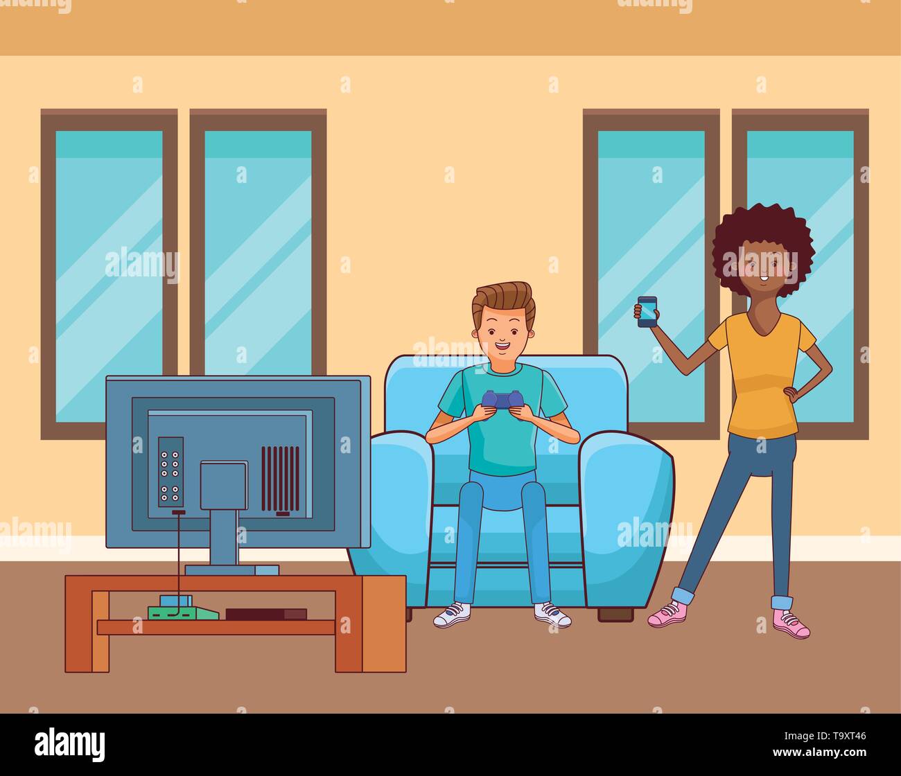 Millennial people gaming party Stock Vector Image & Art - Alamy