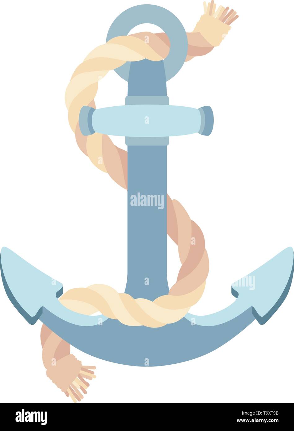 vector flat sea ocean maritime icon vintage Anchor, rope Stock Vector ...