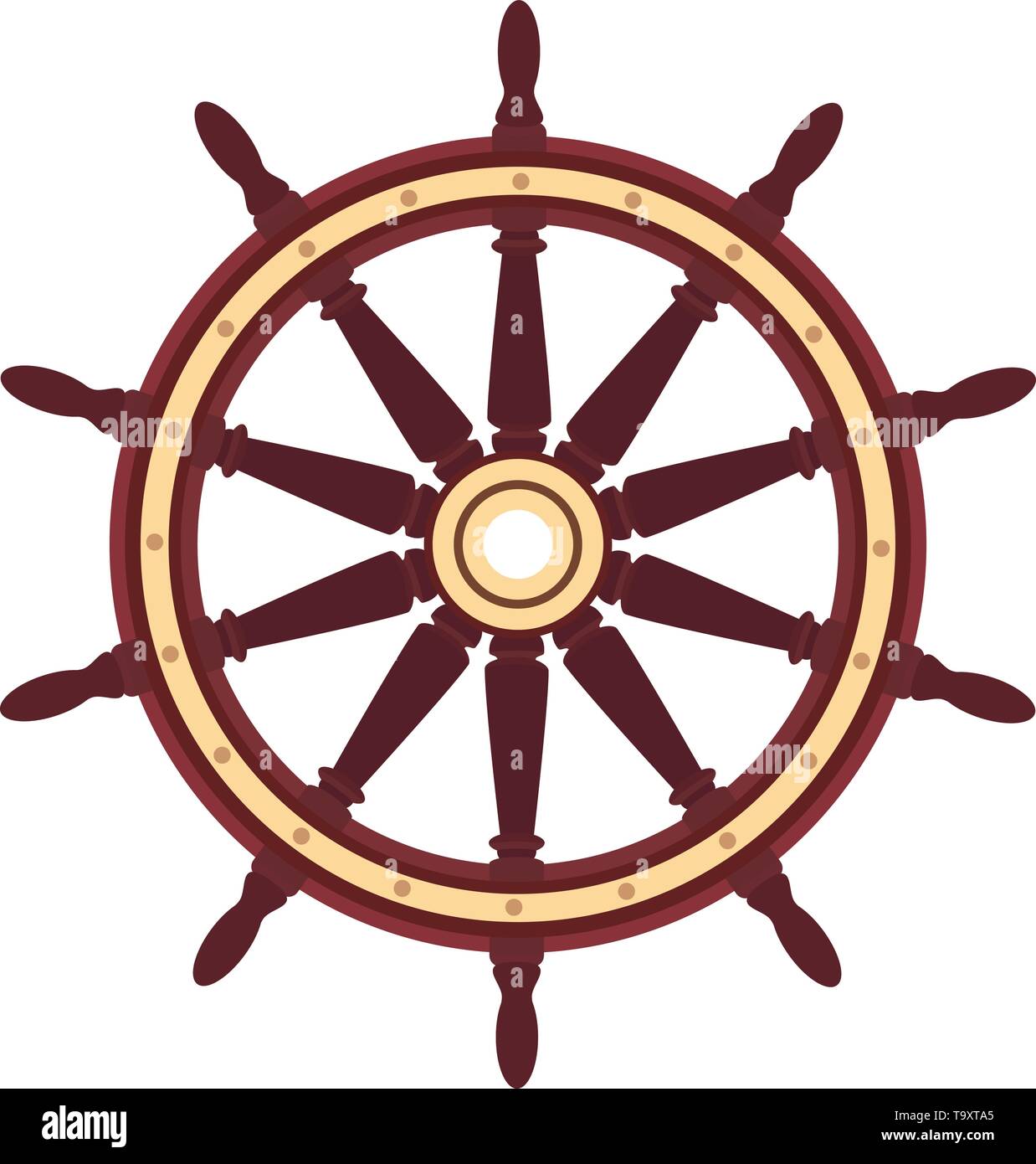 vector flat boat handwheel, ship wheel helm. Sea, ocean symbol Stock ...