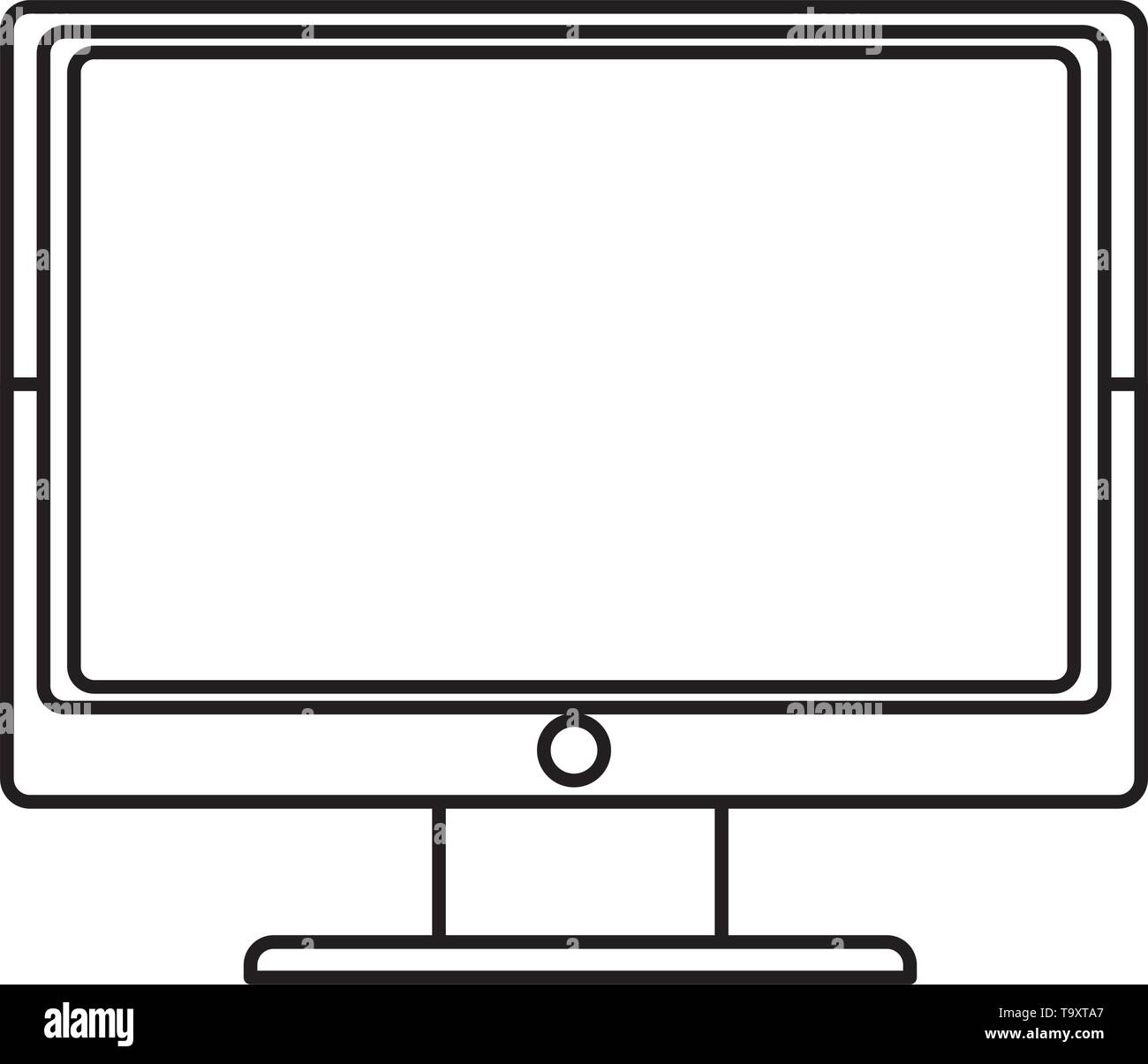 computer icon cartoon black and white Stock Vector Image & Art - Alamy