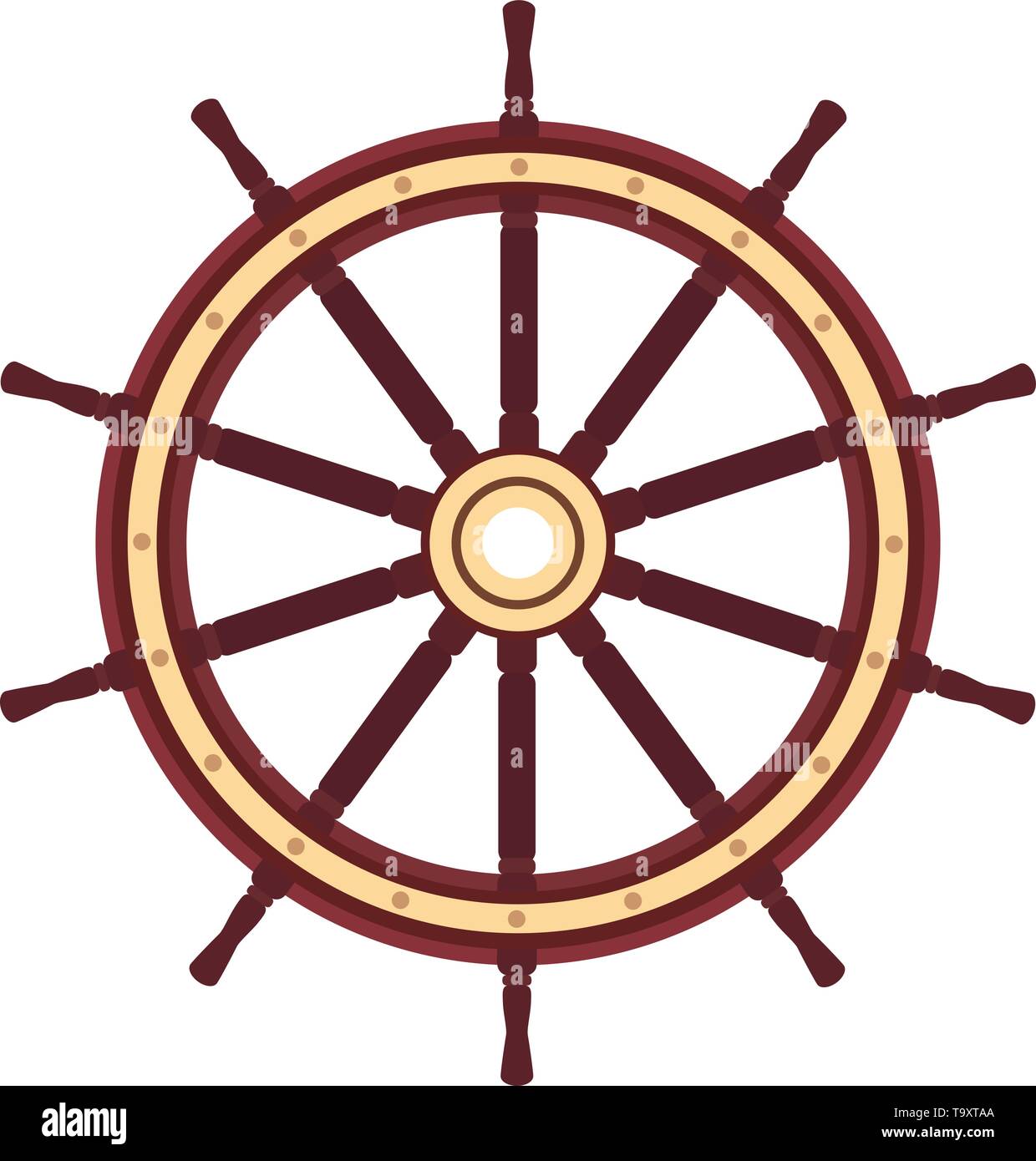 vector flat boat handwheel, ship wheel helm. Sea, ocean symbol Stock ...