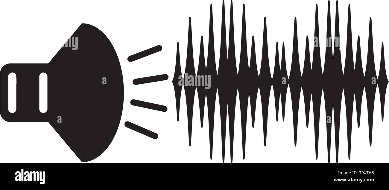 speaker with sound signal black and white Stock Vector Image & Art - Alamy