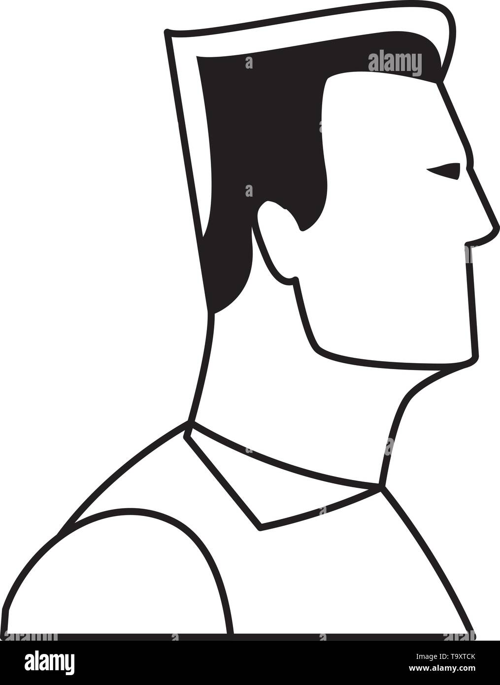 man avatar cartoon character black and white Stock Vector Image & Art ...