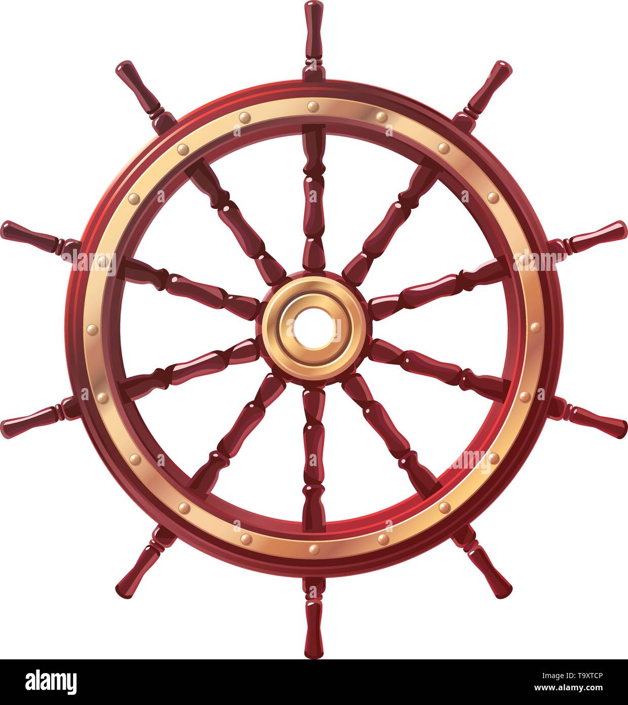 vector boat handwheel, ship wheel helm. Sea, ocean symbol Stock Vector ...