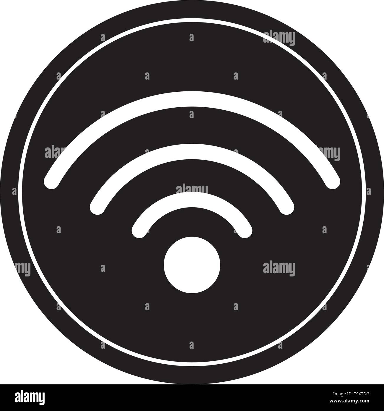 wireless sign icon black and white Stock Vector Image & Art - Alamy