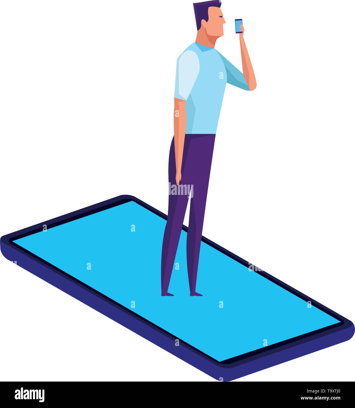 Man speaking over phone Stock Vector Images - Alamy