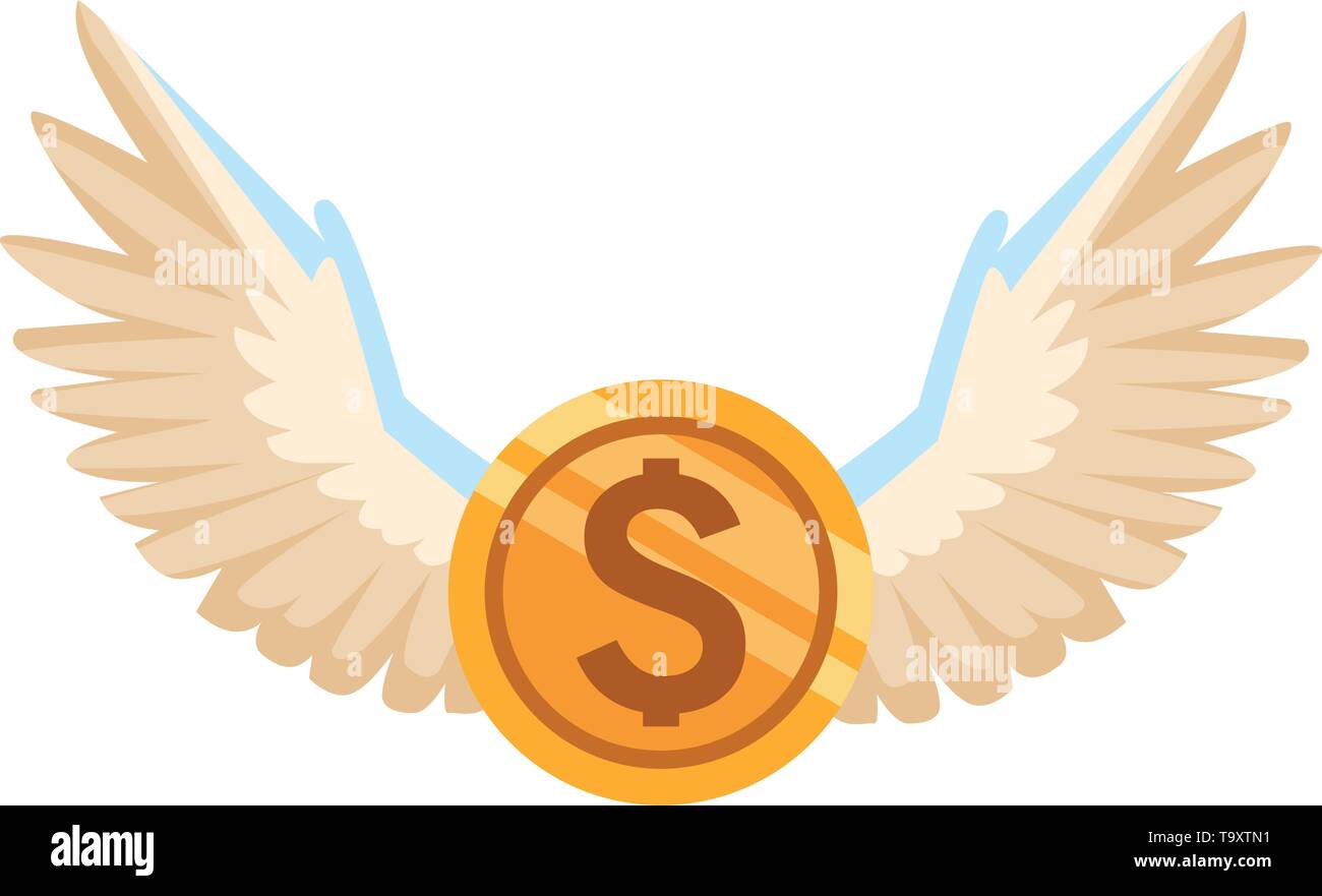 coin with wings Stock Vector Image & Art - Alamy