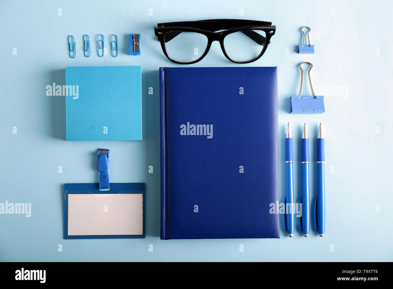 Set of items for branding on light background Stock Photo - Alamy