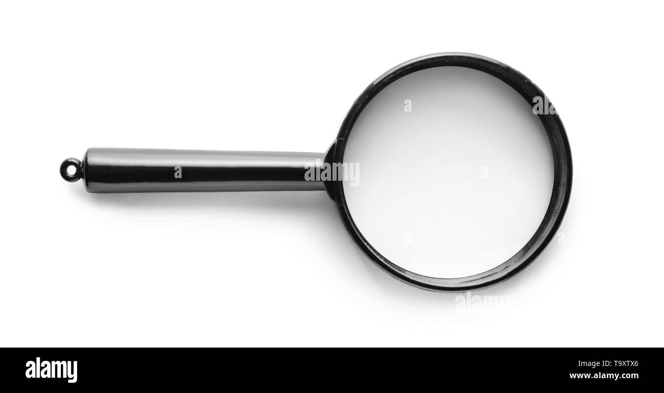 Magnifying glass on white background Stock Photo - Alamy