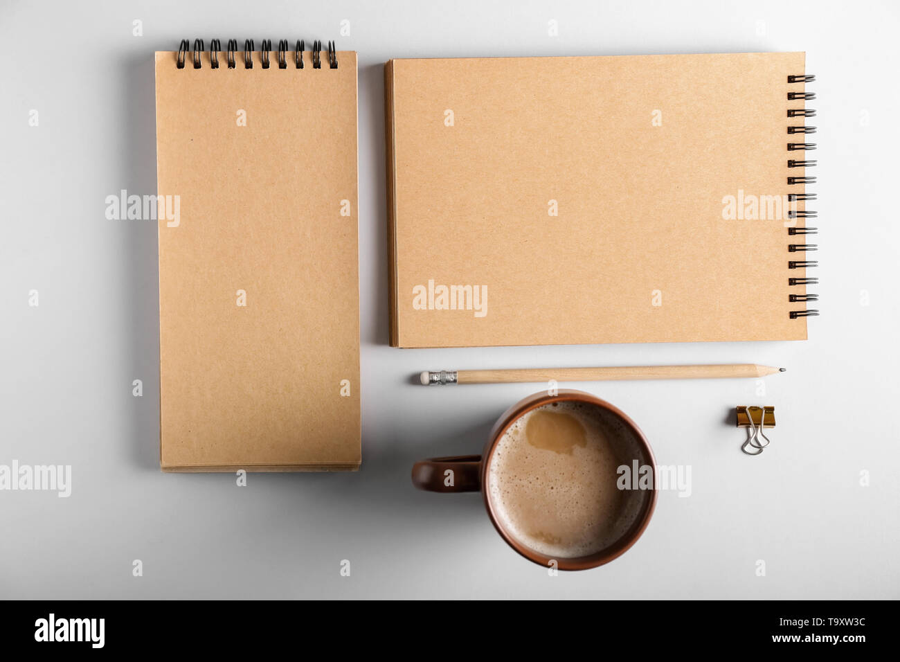 Set of items for branding on white background Stock Photo - Alamy