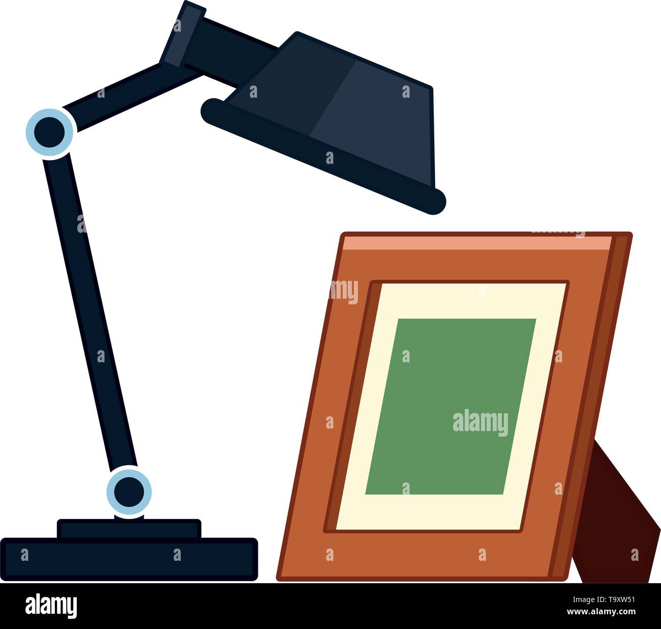 desk lamp with photo frame Stock Vector Image & Art - Alamy