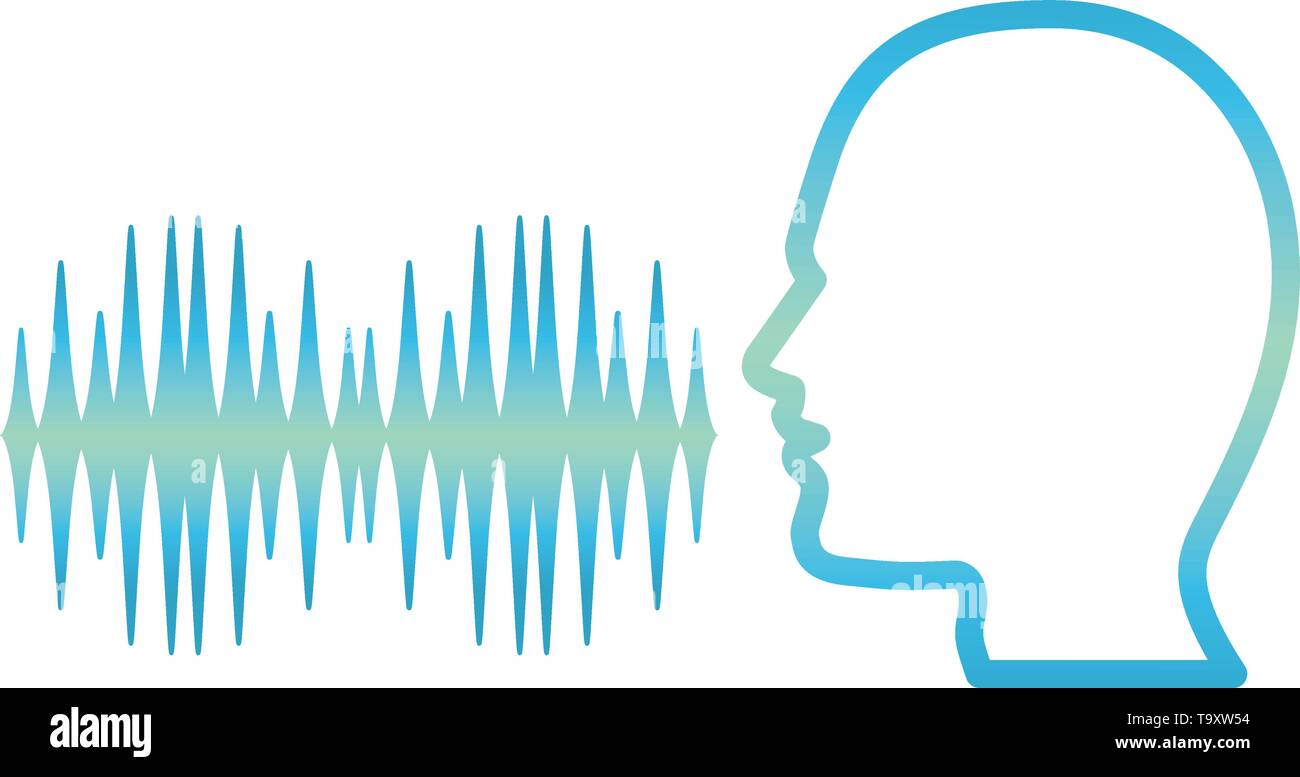 human head silhouette with sound signal Stock Vector Image & Art - Alamy
