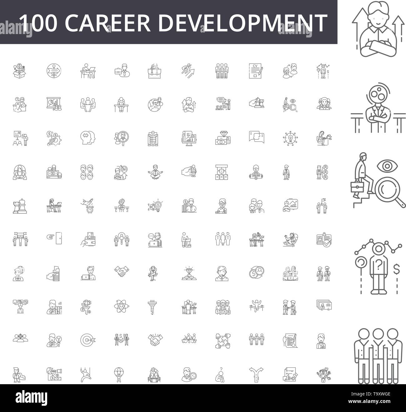 Career development line icons, signs, vector set, outline illustration ...