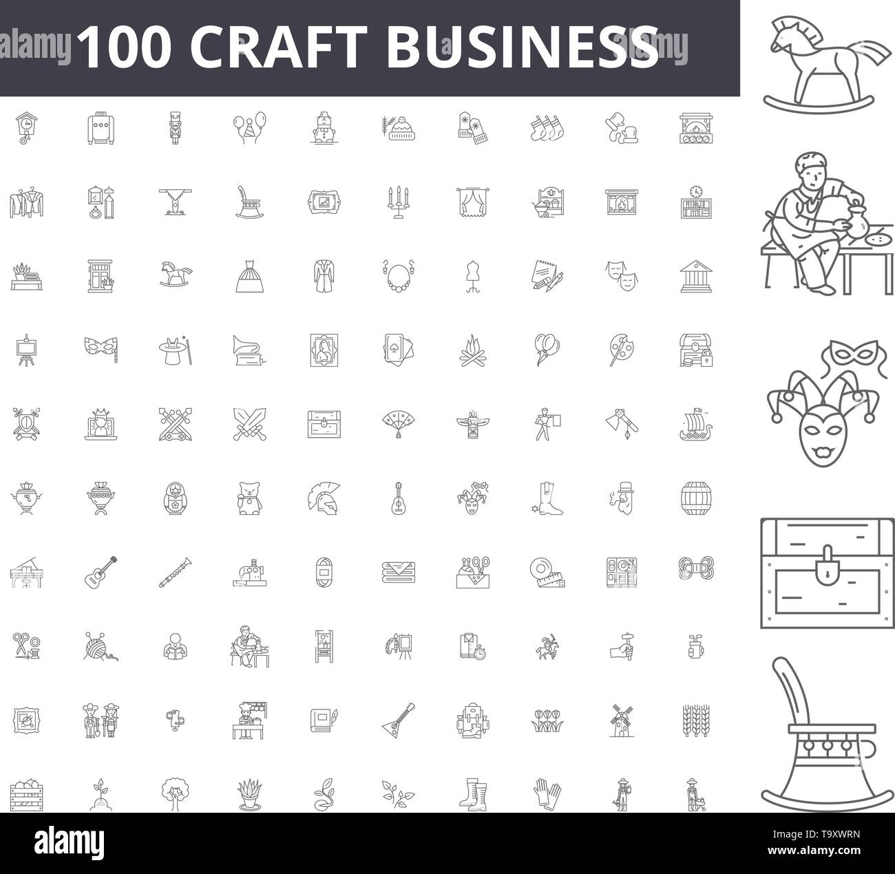 Craft business line icons, signs, vector set, outline illustration ...