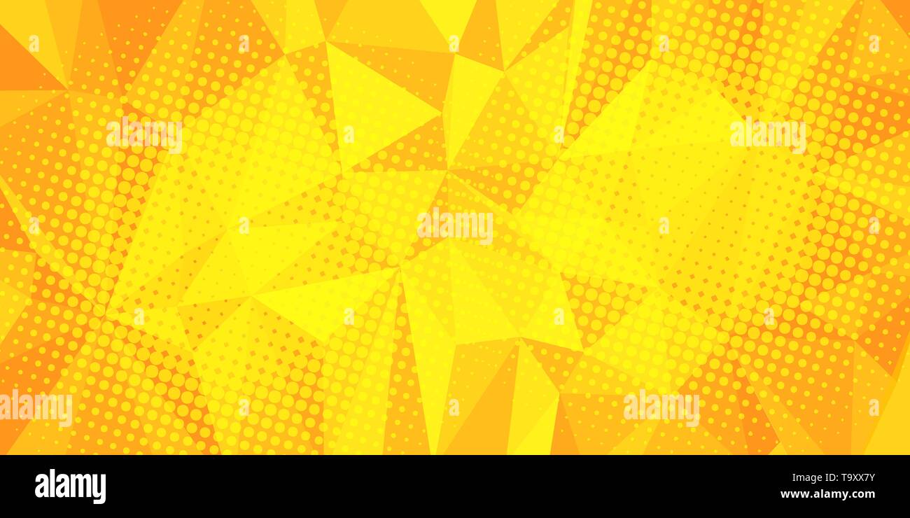 yellow triangle background. Pop art retro vector illustration vintage ...