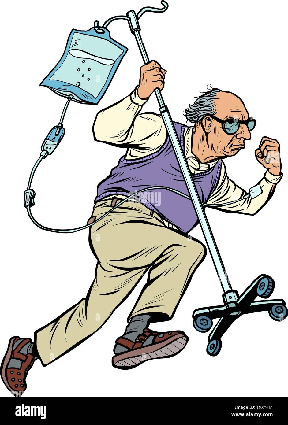 Hospital drip elderly Stock Vector Images - Alamy