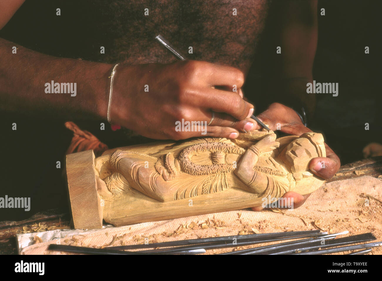 Sandalwood sculpture india hi-res stock photography and images - Alamy