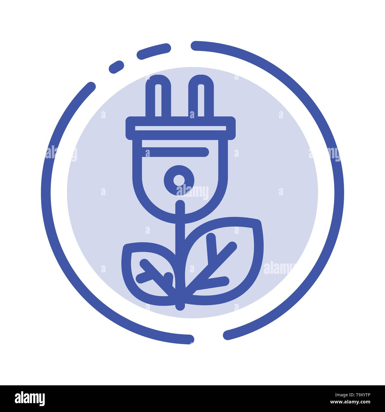 Biomass, Energy, Plug, Power Blue Dotted Line Line Icon Stock Vector ...