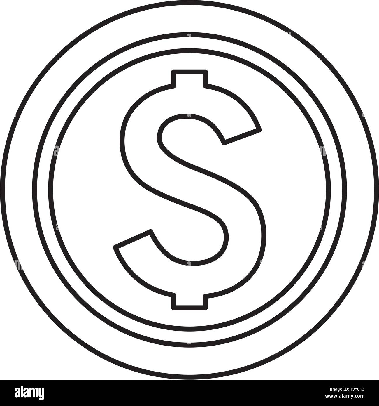 coin icon cartoon black and white Stock Vector Image & Art - Alamy