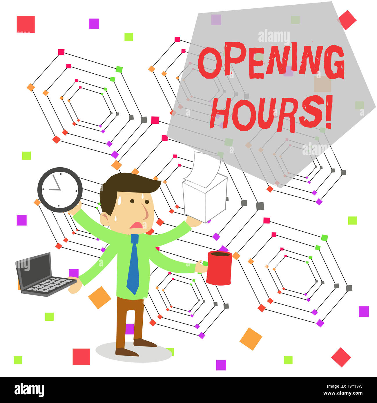 Writing note showing Opening Hours. Business concept for the time ...