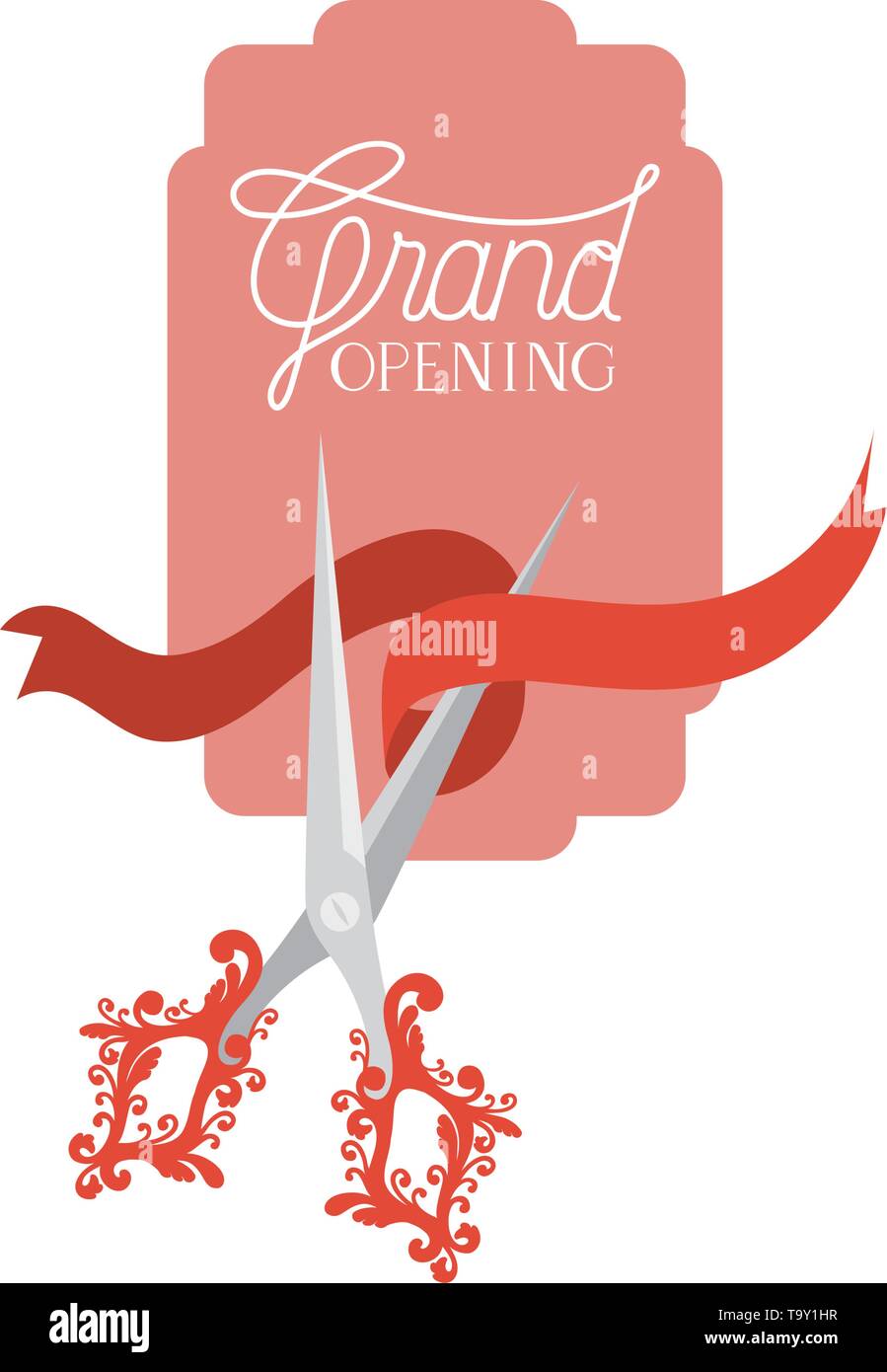 frame with label grand opening isolated icon Stock Vector Image & Art ...