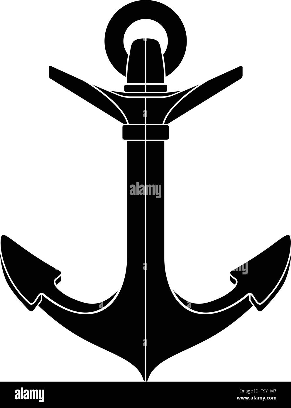 vector silhouette graphic black sea anchor shape Stock Vector Image ...