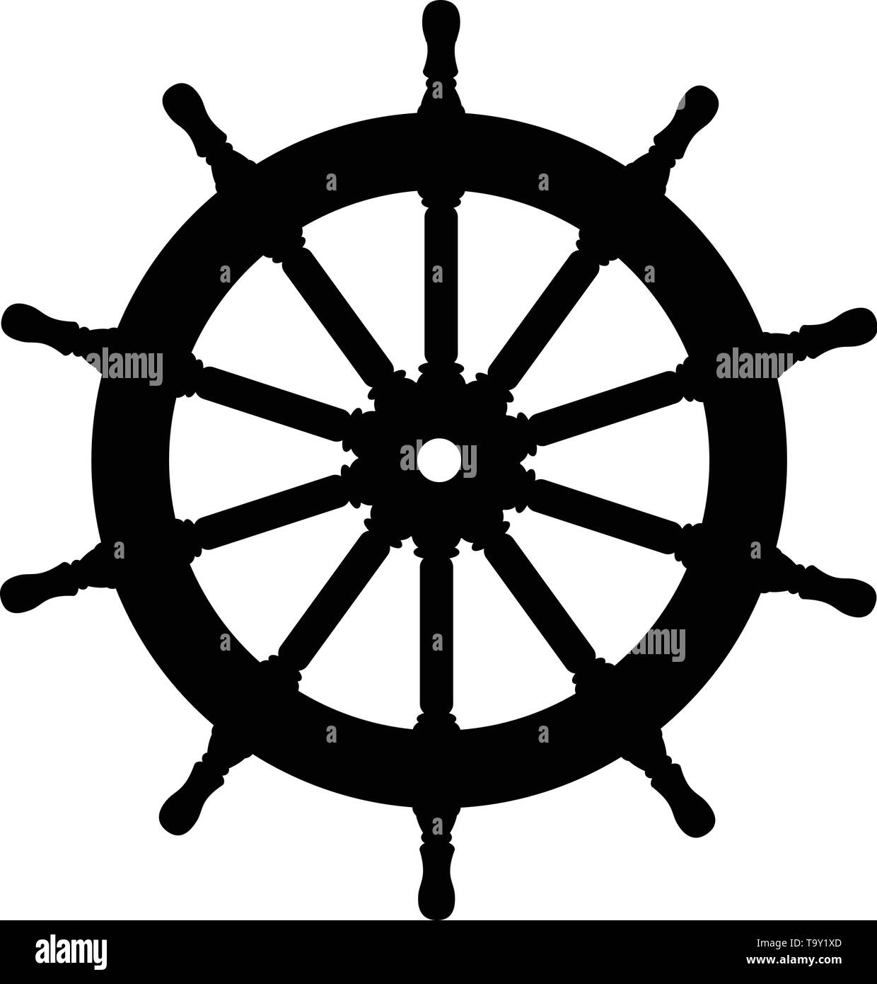 vector silhouette graphic black handwheel clip art Stock Vector Image ...