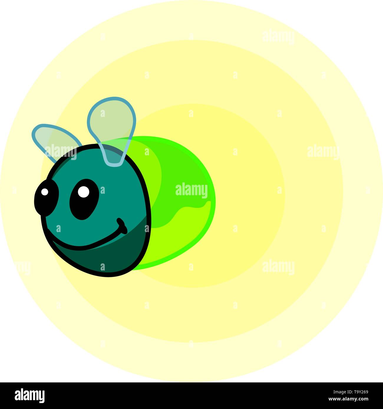 vector cute cartoon insect clip art glowworm Stock Vector Image & Art ...