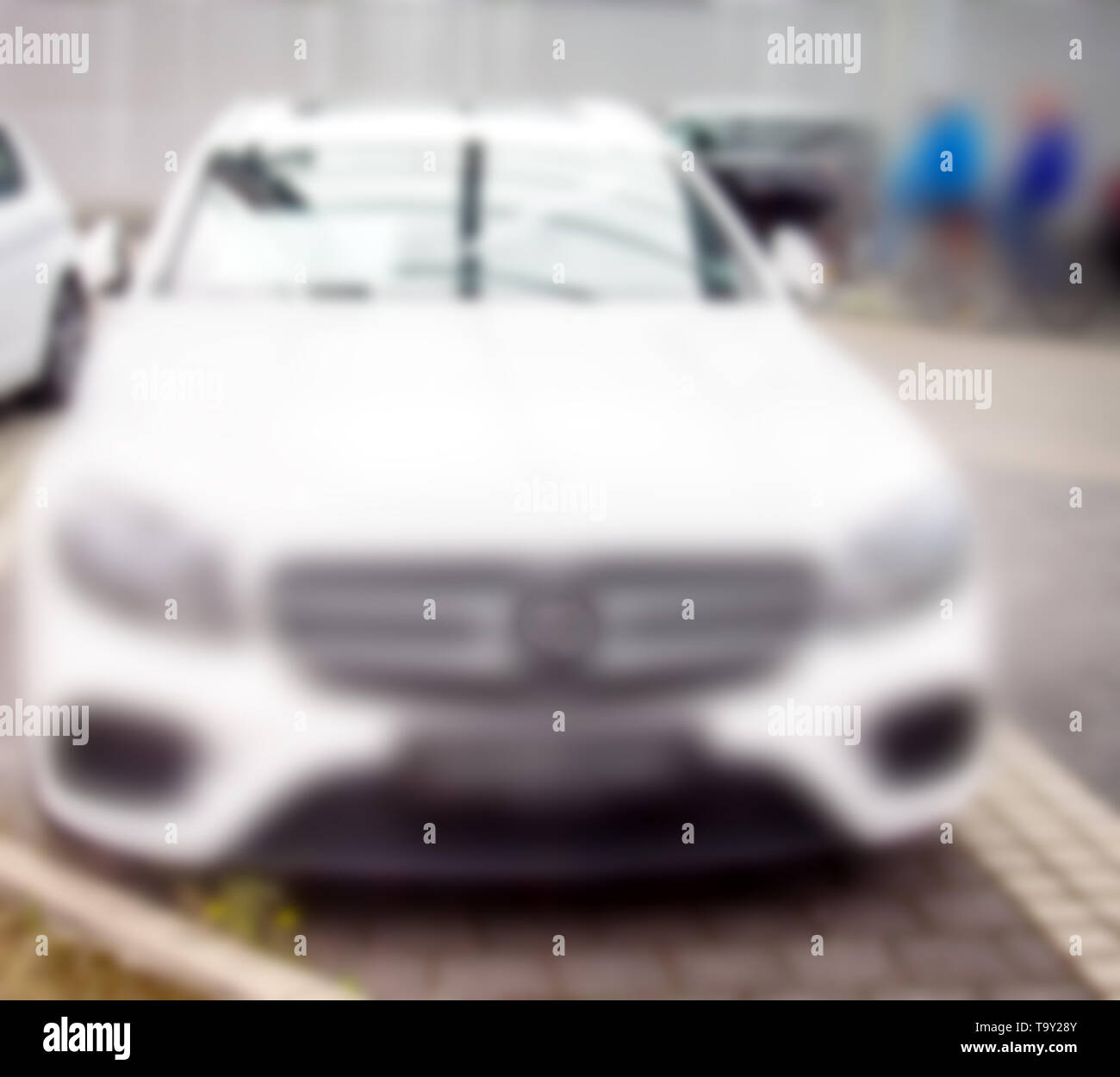 strong blurred, new modern cars on road. The latest model for fans ...