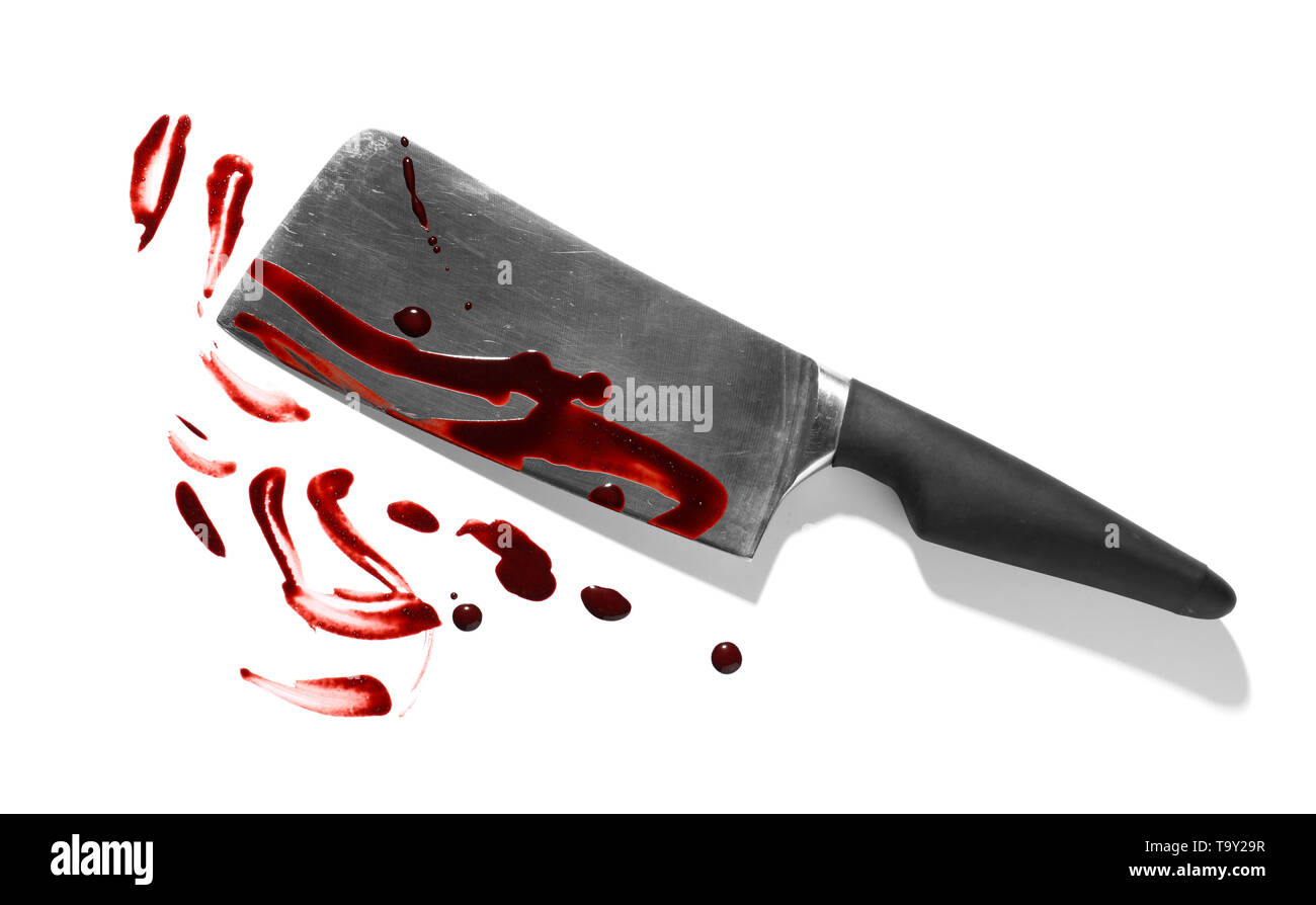 Criminal blood on knife Cut Out Stock Images & Pictures - Alamy