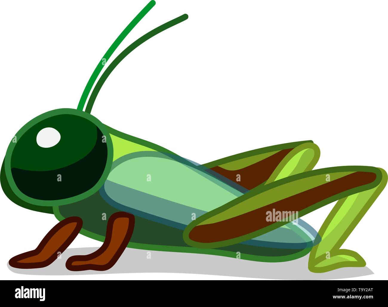 vector cute cartoon insect clip art grasshopper Stock Vector Image ...