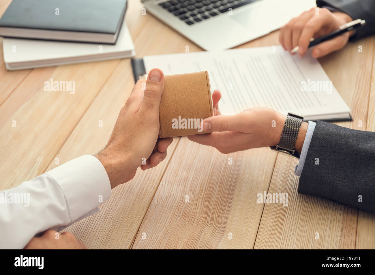 Office man giving gift box hi-res stock photography and images - Alamy