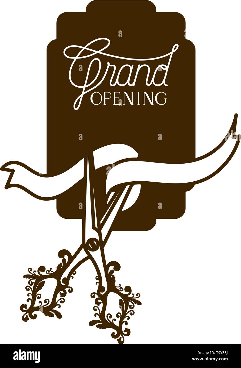 frame with label grand opening isolated icon Stock Vector Image & Art ...